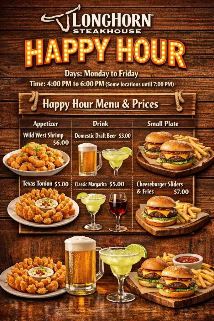 LongHorn Steakhouse Happy Hour Times, Menu & Location
